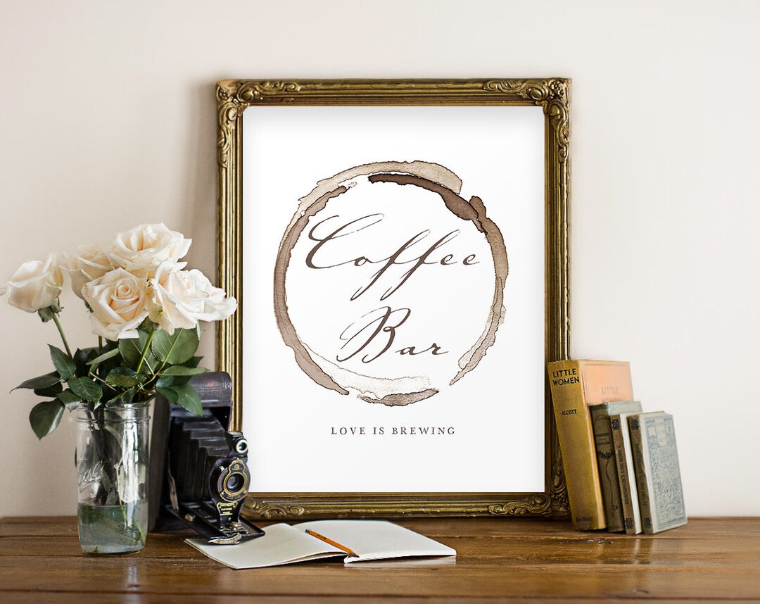 Wedding "coffee Bar" Sign, "love is Brewing". (printable) - Etsy