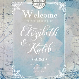 Travel "welcome" Wedding Sign, Customized With Your Wedding Details ...