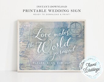 Printable please Sign Our Map Wedding Guestbook | Etsy