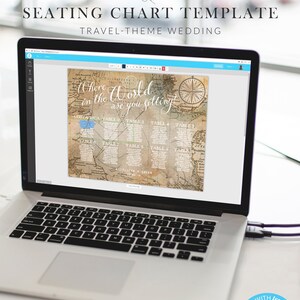 Vintage Travel Theme Seating Chart Sign, "where in the World Are You ...