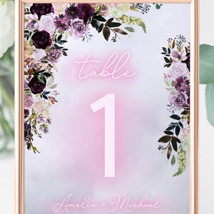 Editable Table Numbers Elegant Neon Printable Editable - Etsy
