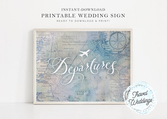 Printable departures Wedding Favors Sign Party | Etsy
