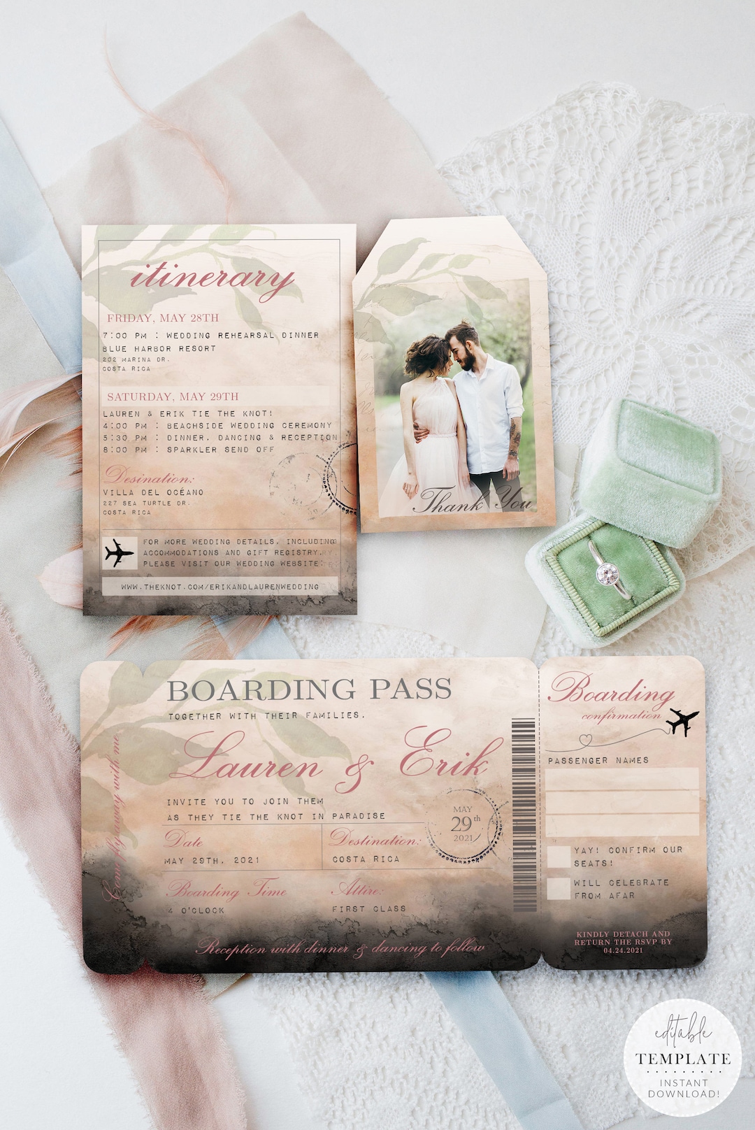 Boarding Pass Collection! DIY Printable Wedding Invitation Suite ...