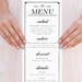 Vintage Wedding Menu, Elegant/classy, Printable, Editable Template ...