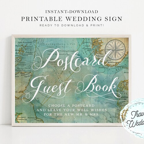 Printable postcard Guest Book Guestbook Wedding - Etsy