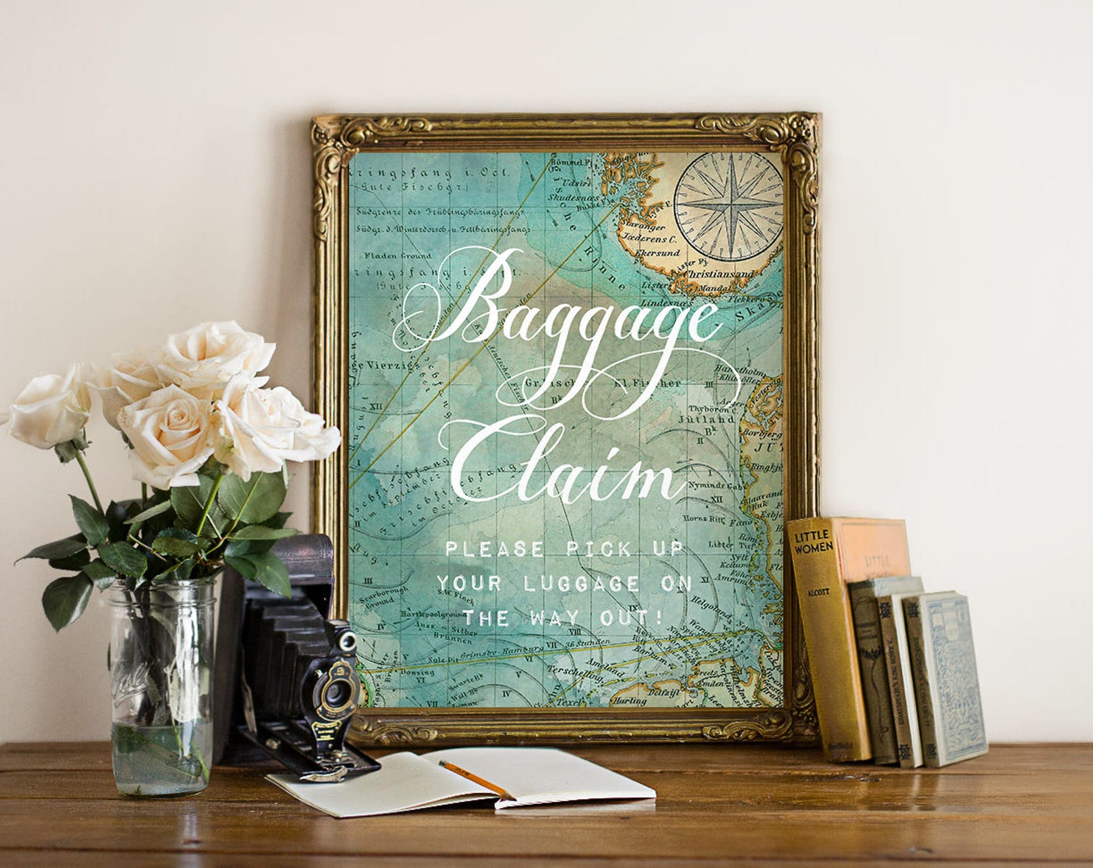 Printable "baggage Claim" Sign, Travel Weddings, Instant Download! 8x10 ...