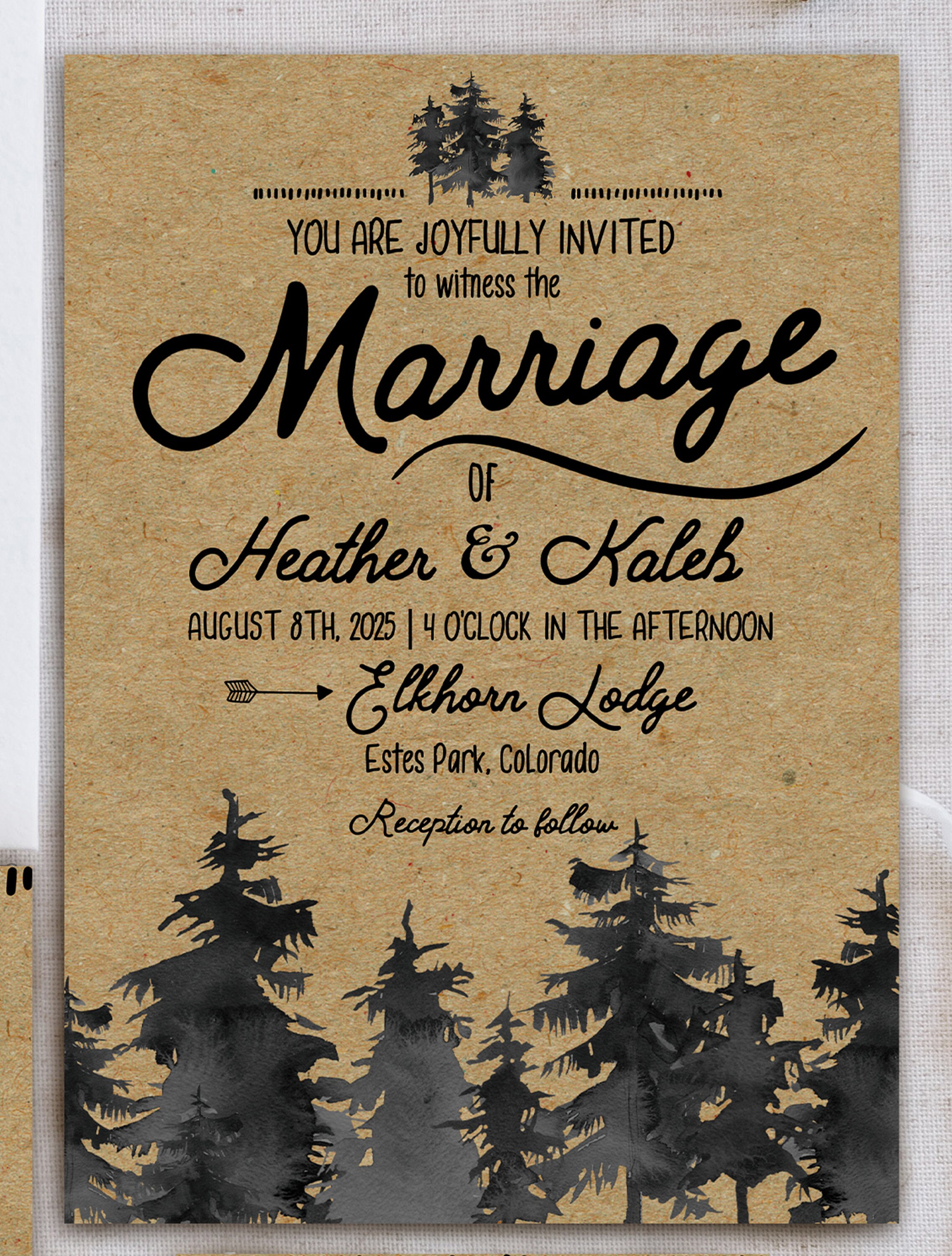 Rustic Forest Wedding Invitation Suite Rustic Pine Trees - Etsy