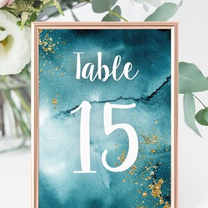 Editable Table Numbers Template, Watercolor, Printable, Instant ...