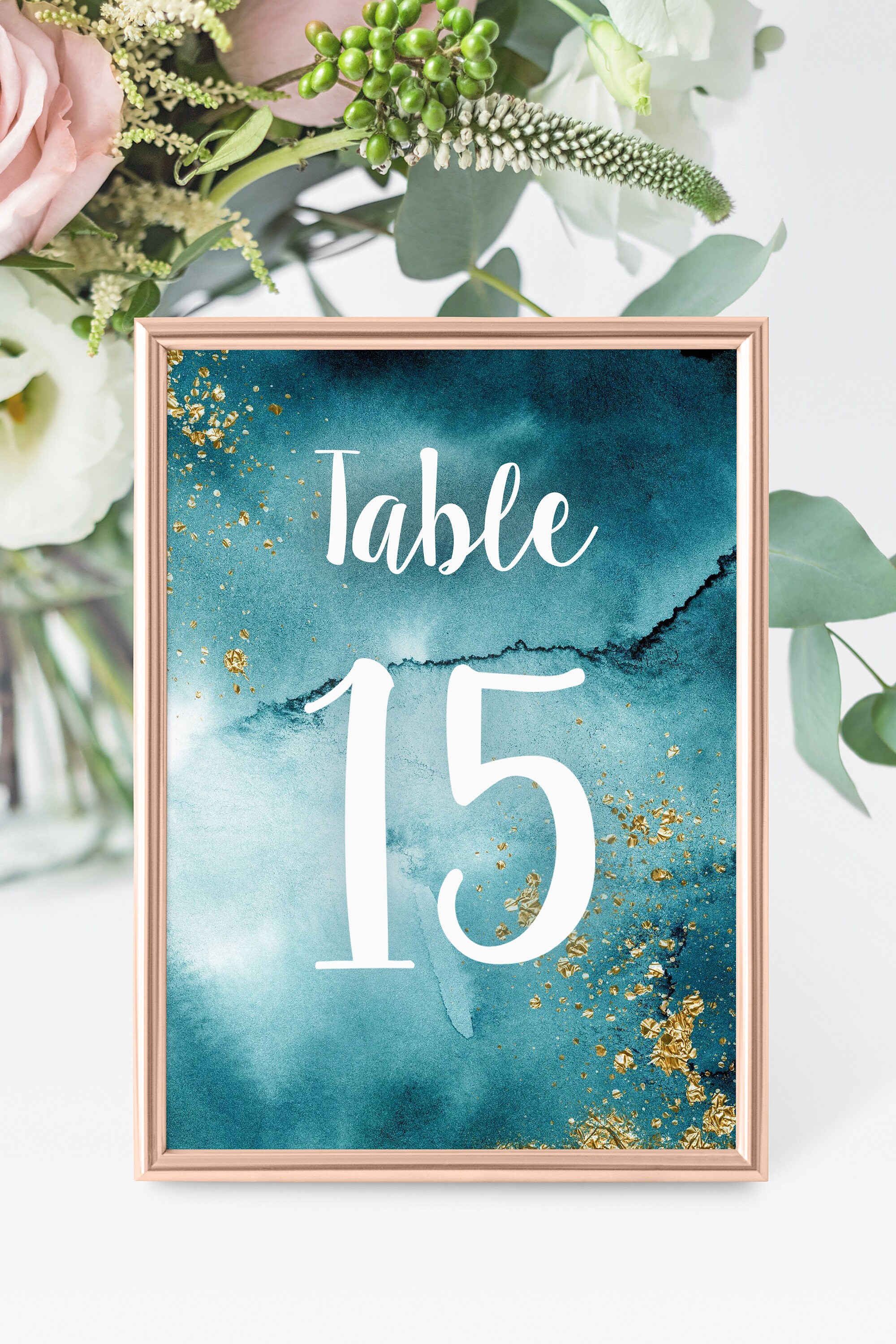 Editable Table Numbers Template Watercolor Printable | Etsy