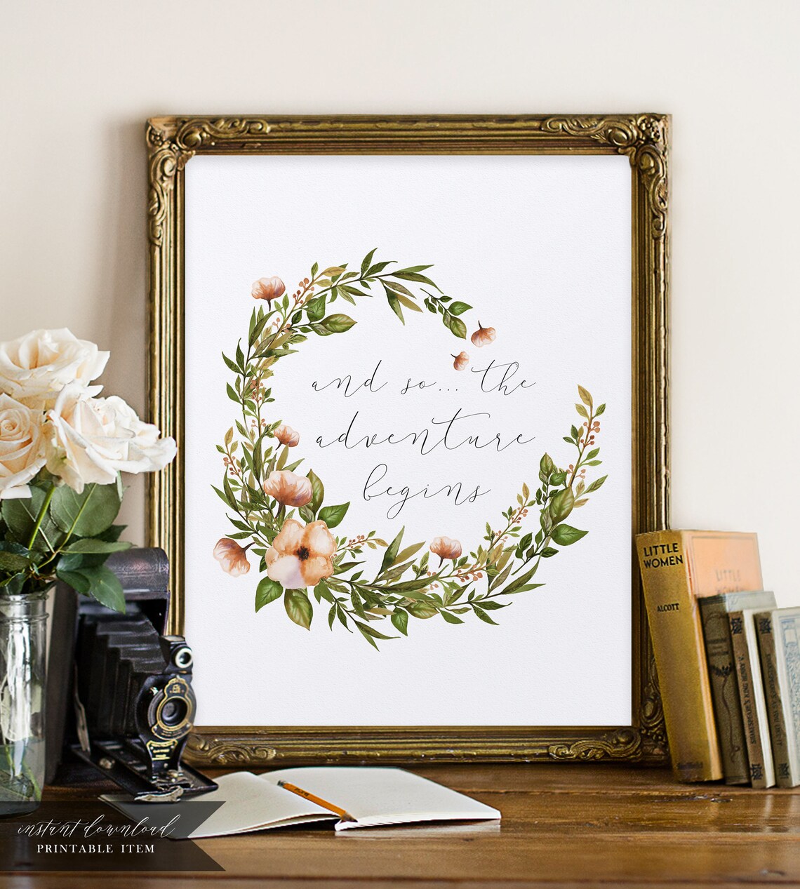 Printable and So.. the Adventure Begins Art Quote - Etsy