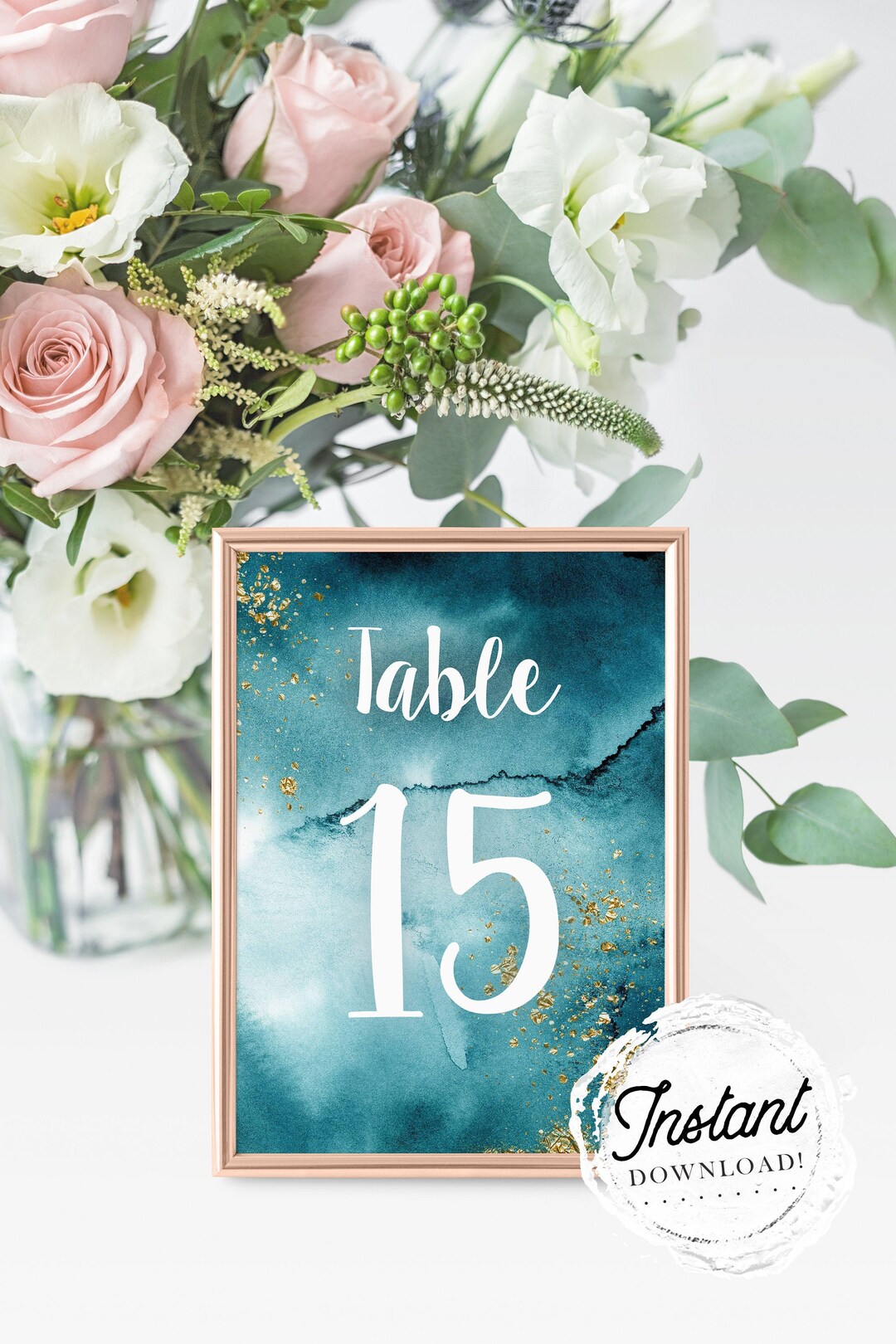 Editable Table Numbers Template, Watercolor, Printable, Instant ...