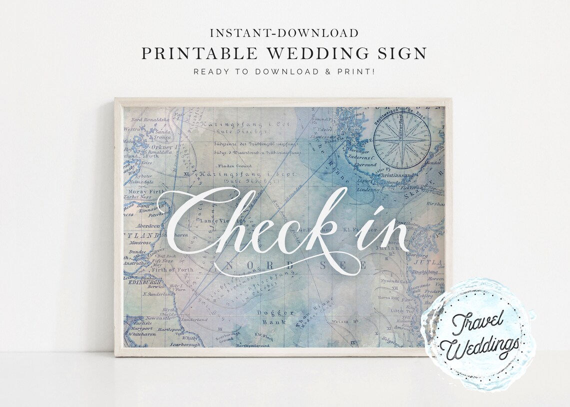 Printable check In Wedding Guest Book Sign Party - Etsy
