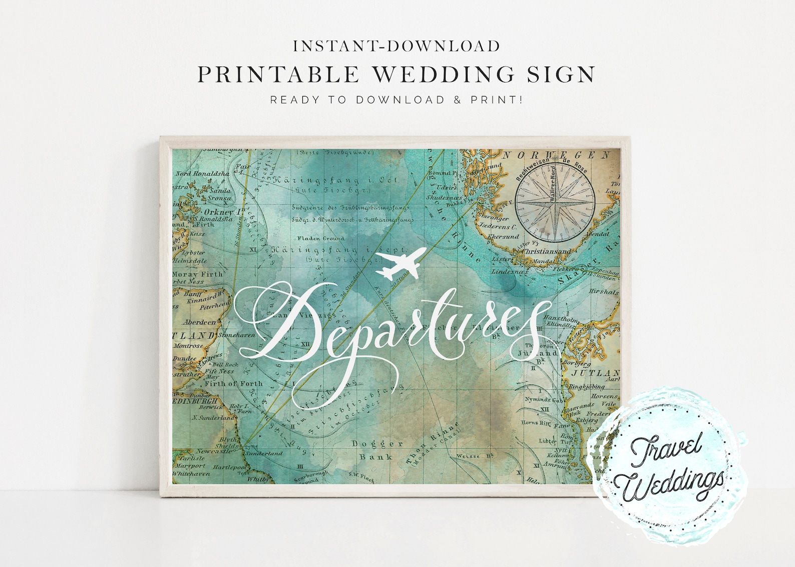 Printable departures Wedding Sign Map Travel - Etsy
