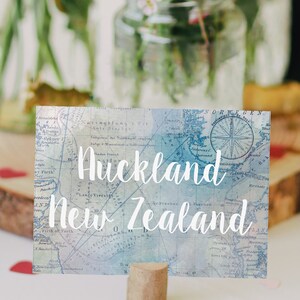 Travel-theme Table Numbers, Editable Template, Vintage Blue Map ...