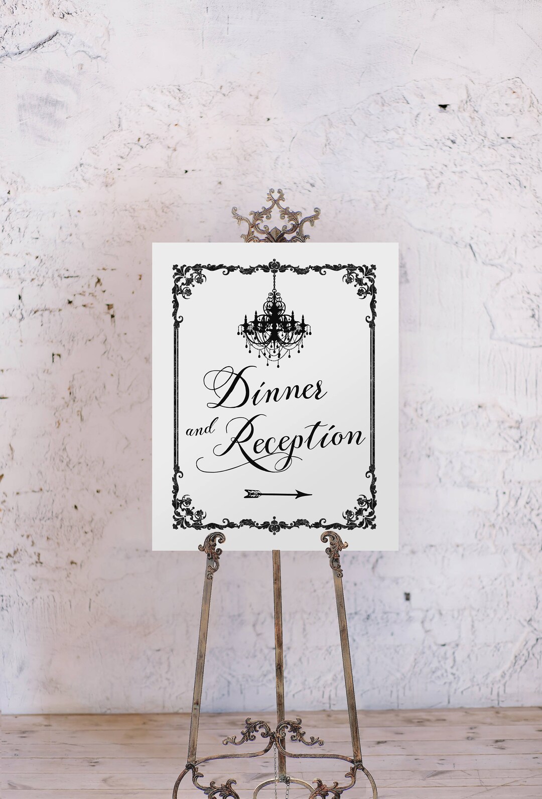 Printable Vintage Dinner and Reception Sign, Elegant, Vintage Design ...