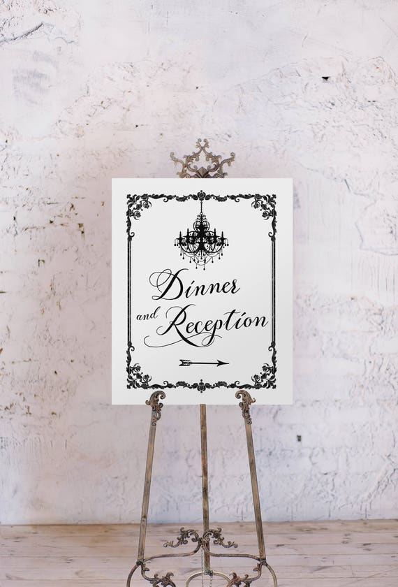 Printable Vintage Dinner and Reception Sign Elegant Vintage | Etsy