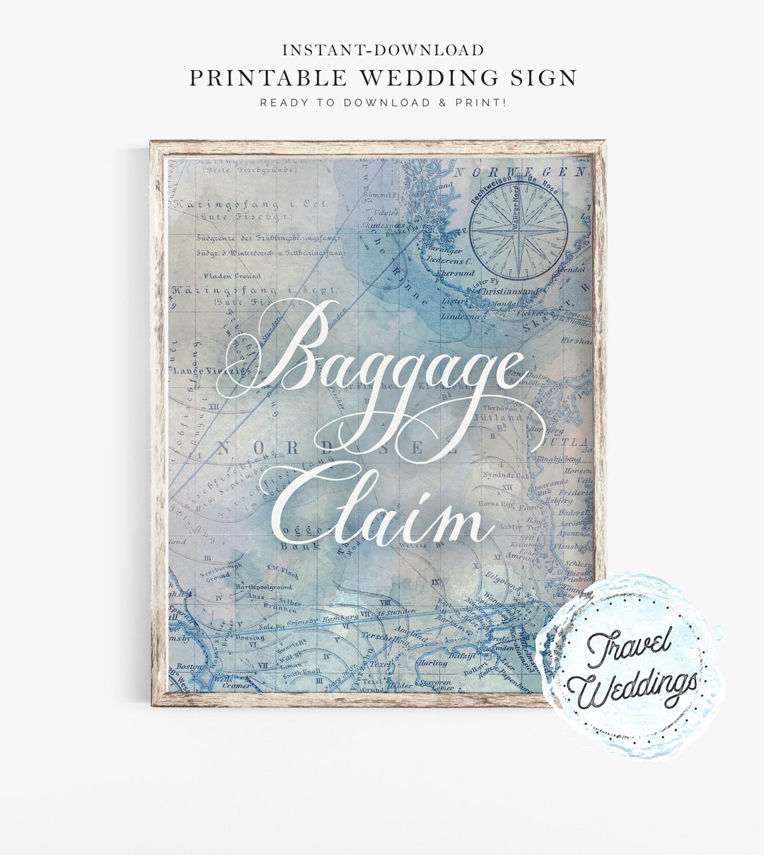 Printable "baggage Claim" Wedding Favors Sign, Party Favors Sign, Map ...
