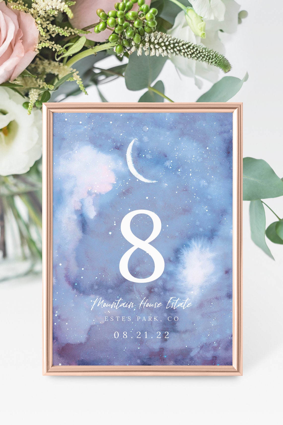Editable Table Numbers Template, Blue Galaxy, Printable, Instant ...