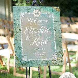 Travel "welcome" Wedding Sign, Customized With Your Wedding Details ...