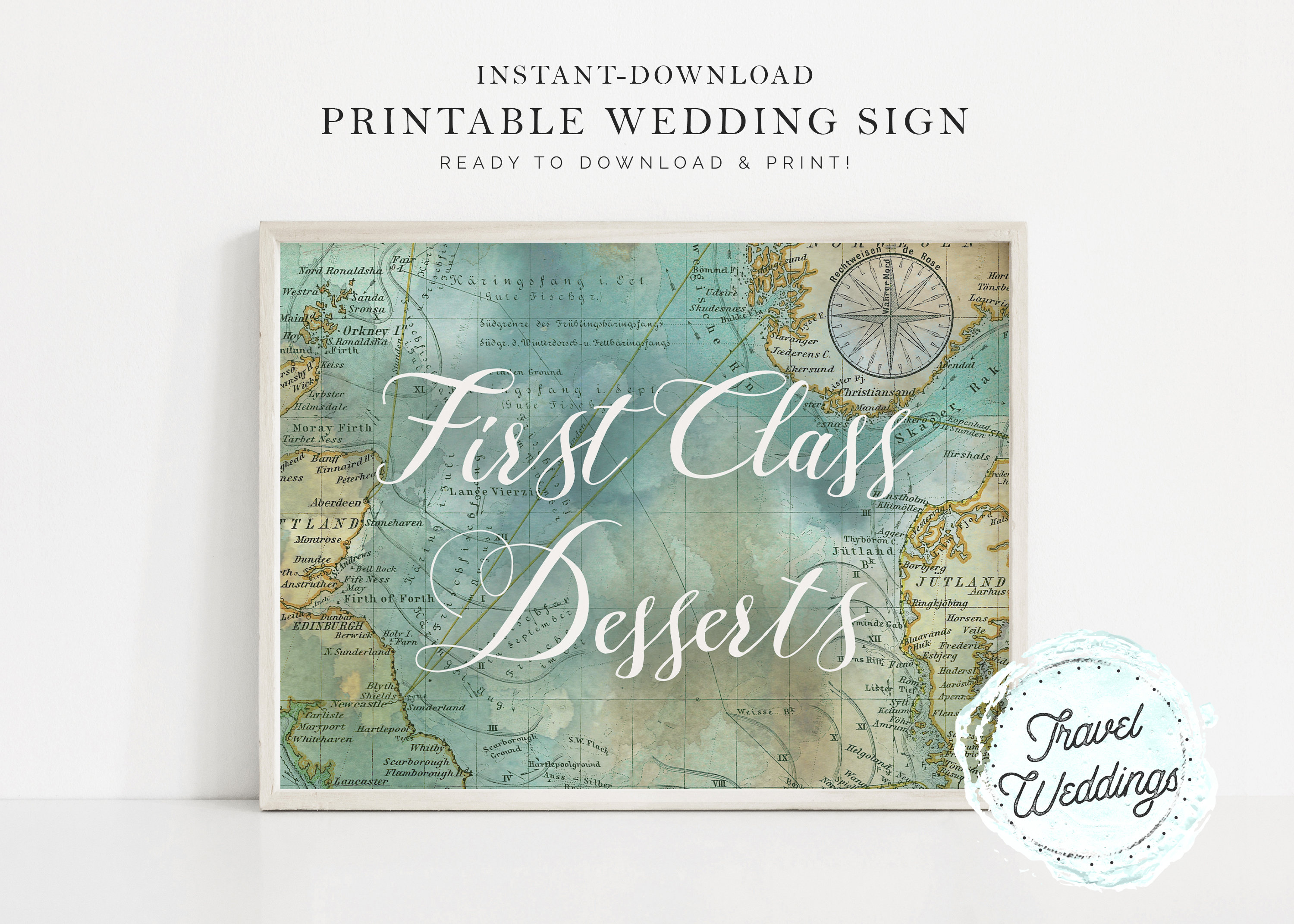 Printable First Class Desserts Dessert Table | Etsy