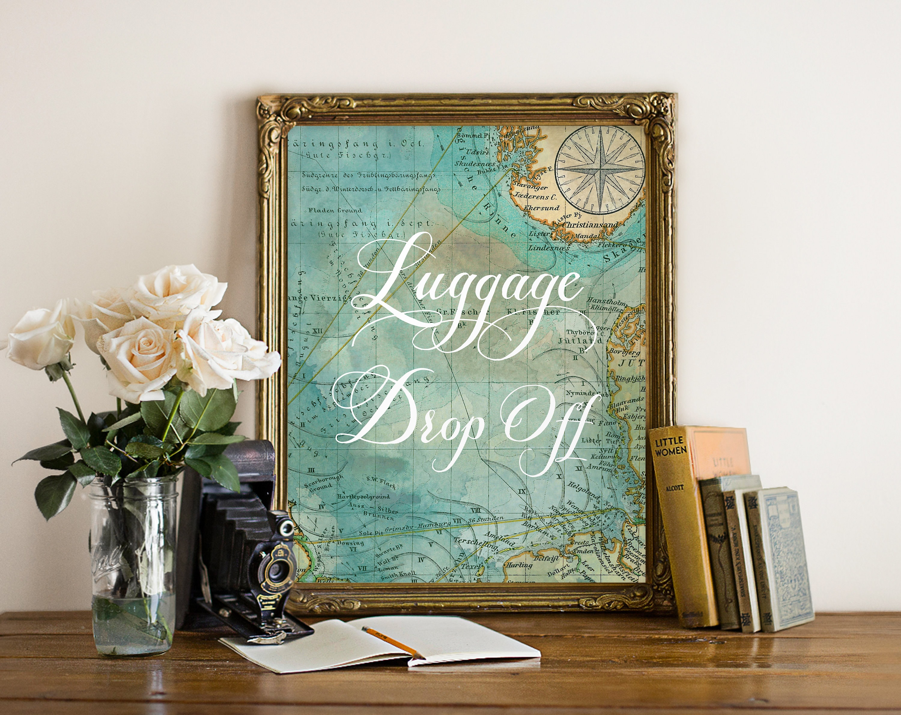 Printable Luggage Drop Off Wedding Sign Travel | Etsy
