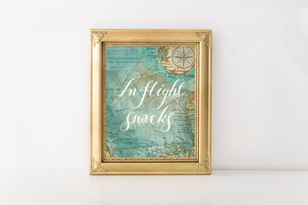 Printable "in-flight Snacks" Travel Wedding Sign, Travel Theme Weddings ...
