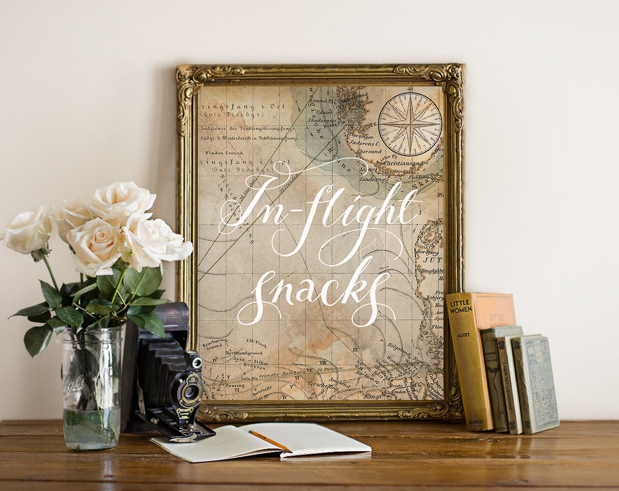Printable in-flight Snacks Wedding Sign Vintage - Etsy