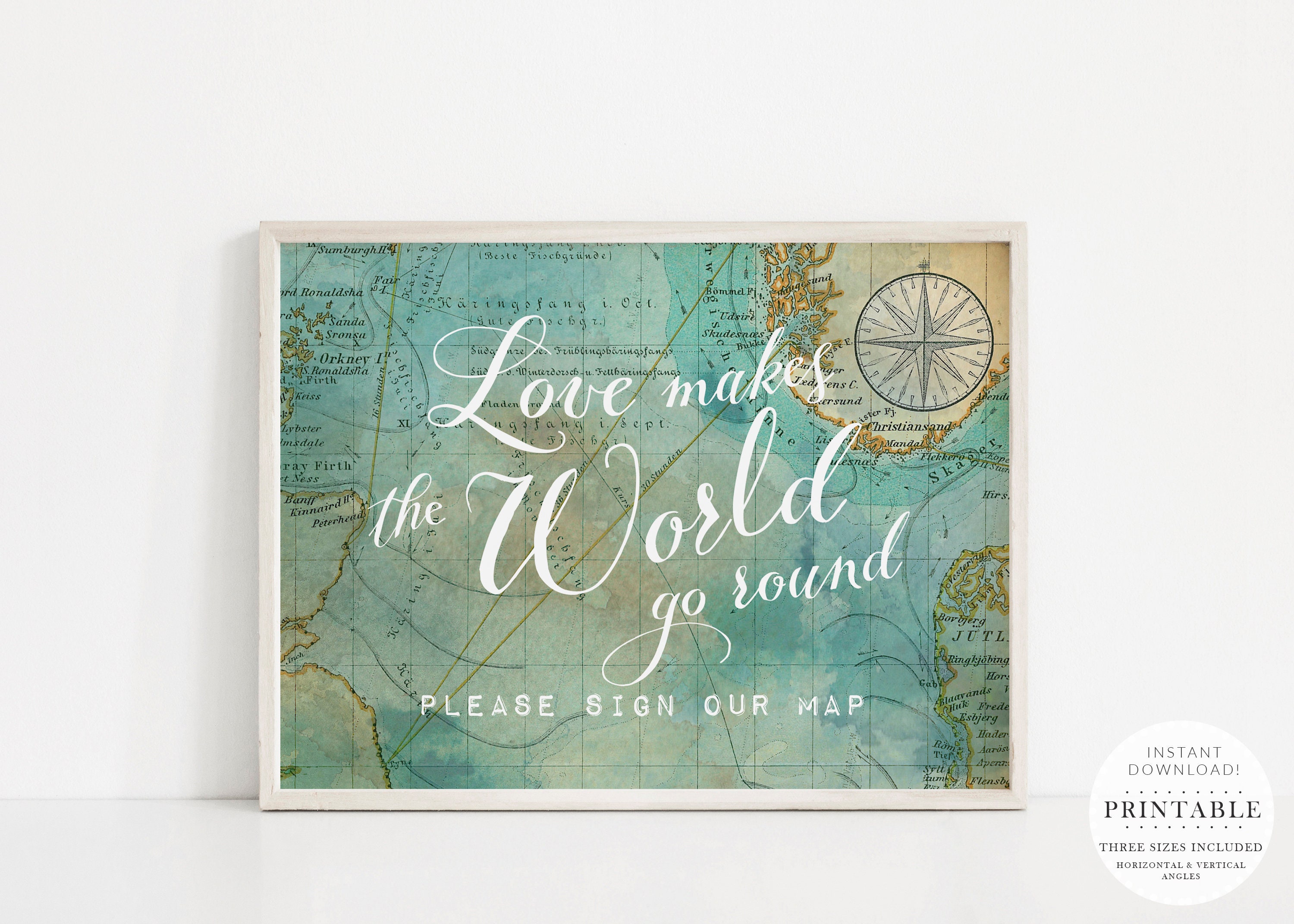 Printable Please Sign Our Map Wedding Guestbook | Etsy