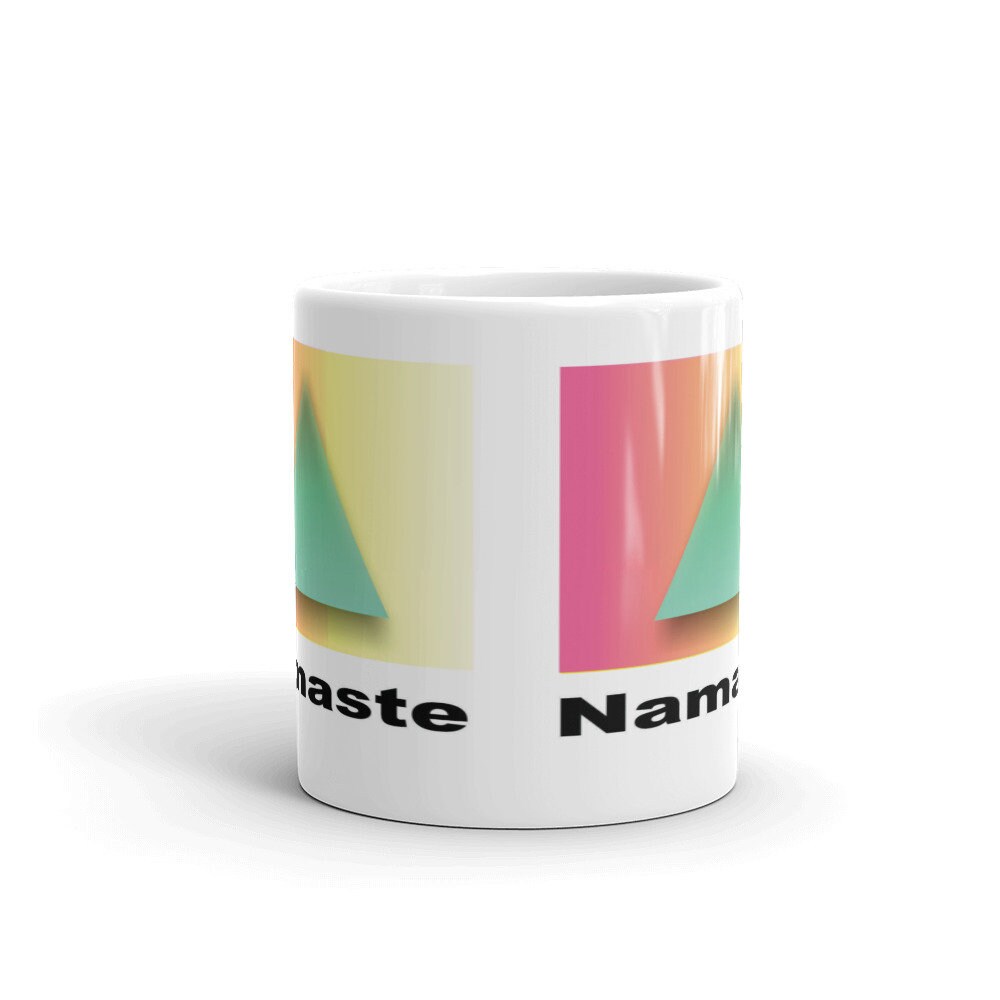 NAMASTE COFFEE MUG - Pyramid Design Meditation Spiritual Metaphysical ...
