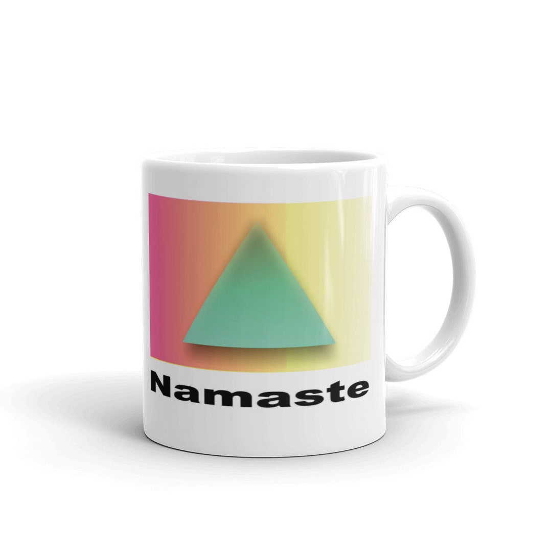 NAMASTE COFFEE MUG - Pyramid Design Meditation Spiritual Metaphysical ...