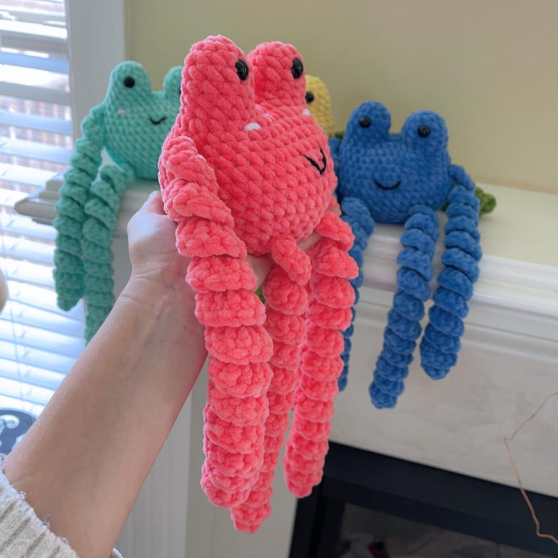 Crochet Frog Plushie Pattern, Amigurumi Animal Toy (US Terms, English ...