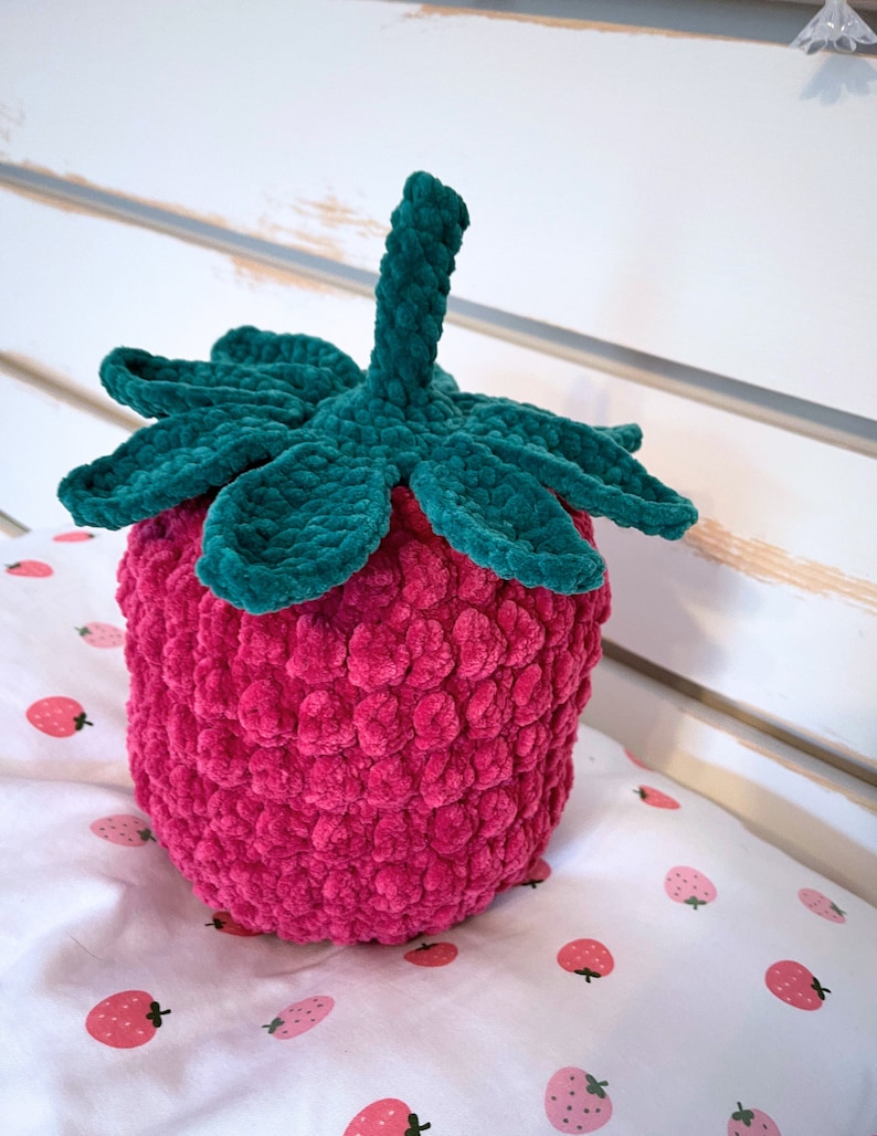 GIANT CROCHET RASPBERRY Pattern, Raspberry Crochet Pillow, Amigurumi Raspberry, Crochet Fruit ...