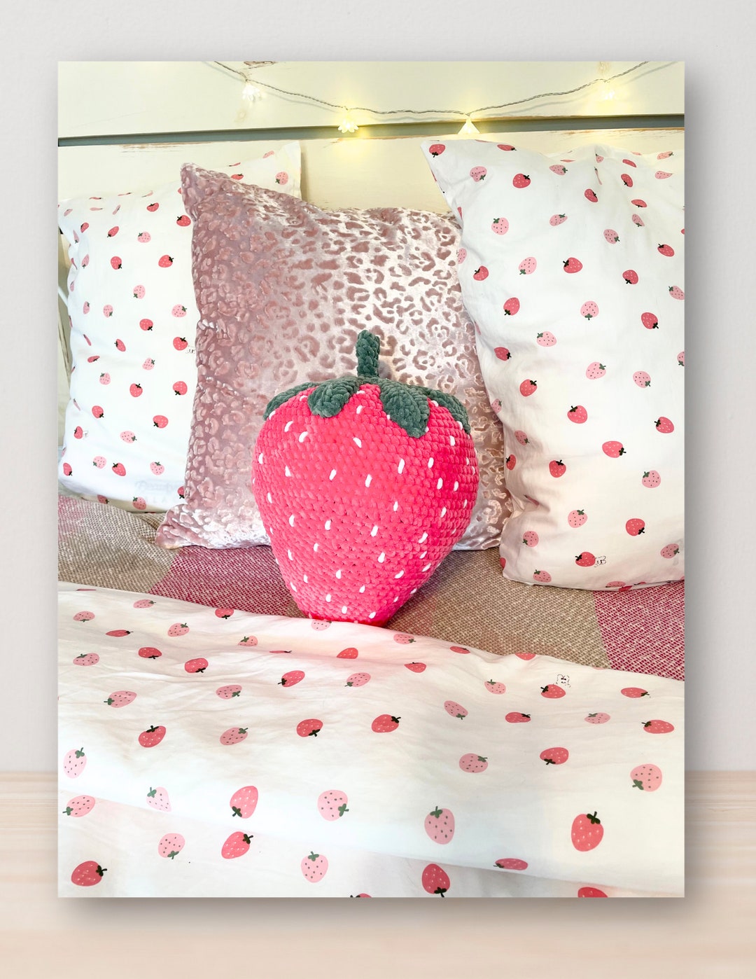 Giant Crochet Strawberry Pillow Pattern: Easy Amigurumi (digital ...