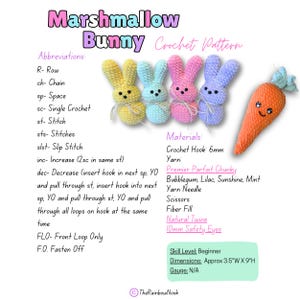 Crochet Marshmallow Peep Bunny Pattern: No Sew Easter Amigurumi (PDF ...