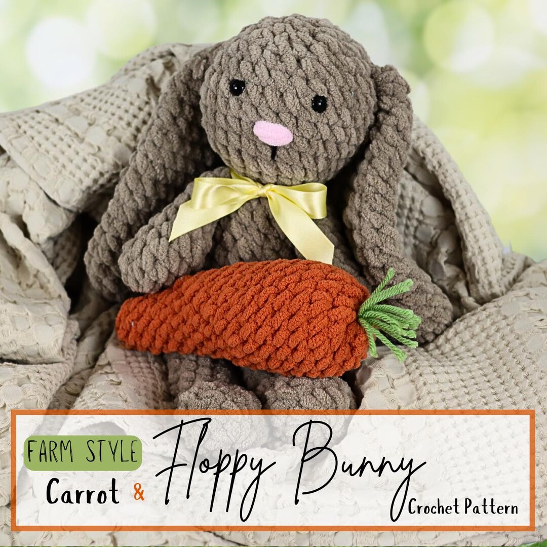 Crochet Farmhouse Bunny & Carrot Pattern (US Terms) (instant Download ...