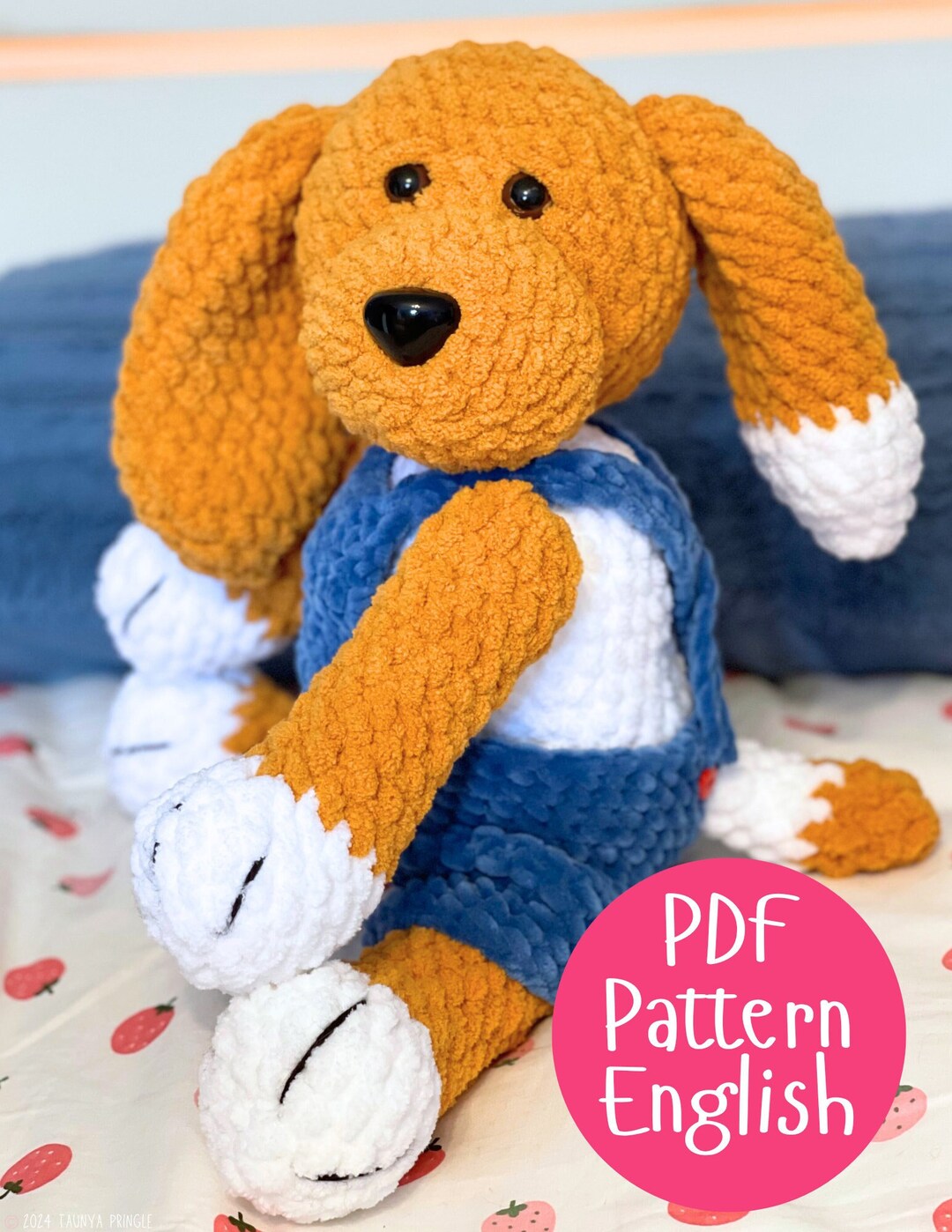 Cute CROCHET Overalls PUPPY Dog DOLL Pattern, Amigurumi Dog Pattern ...