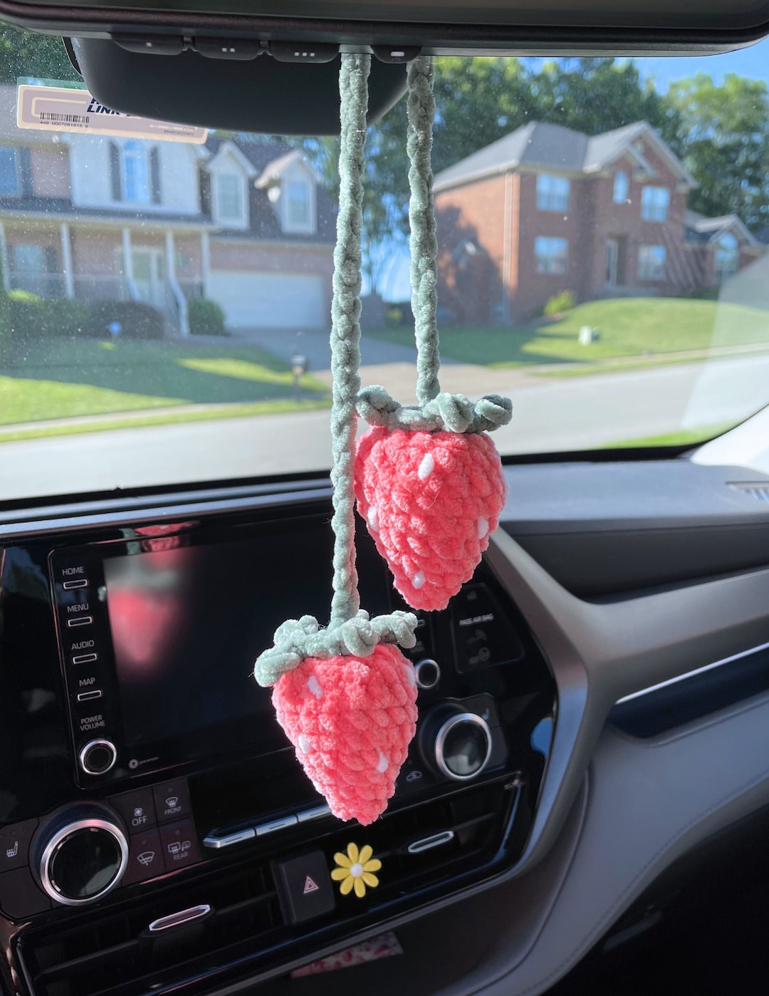 Crochet Mini Strawberry Pattern: Car Mirror Hanger (PDF Pattern) - Etsy