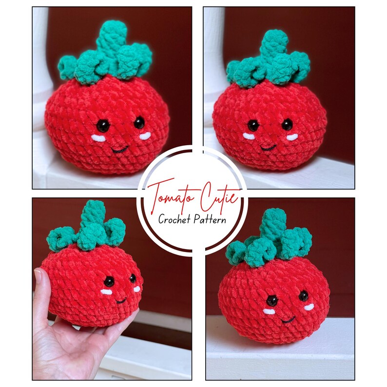 CROCHET TOMATO PATTERN, Tomato Plushie, Tomato Amigurumi, Crochet Fruit ...
