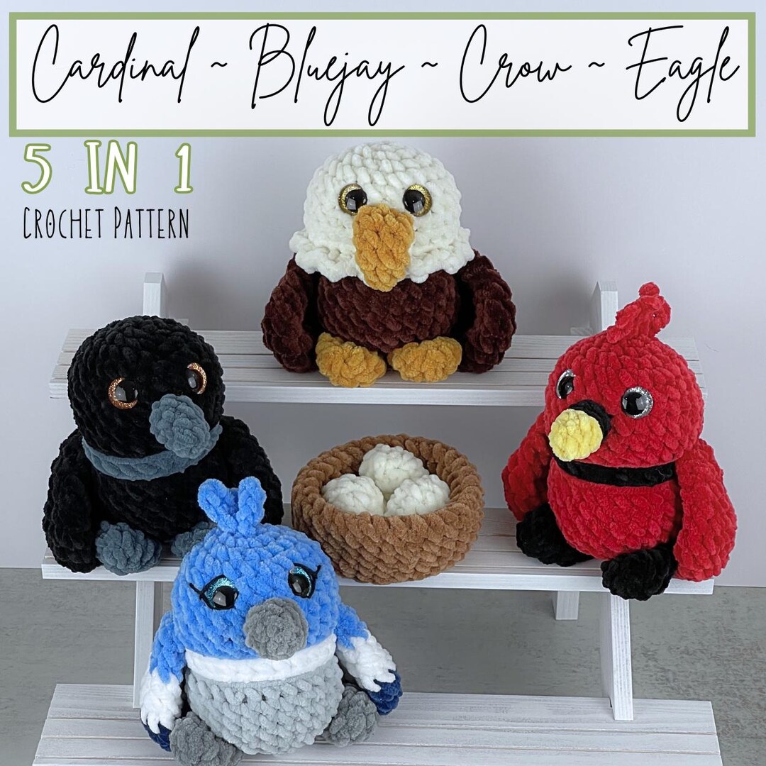 Easy Crochet Bird Pattern, Crochet Eagle, Crochet Cardinal, Crochet ...