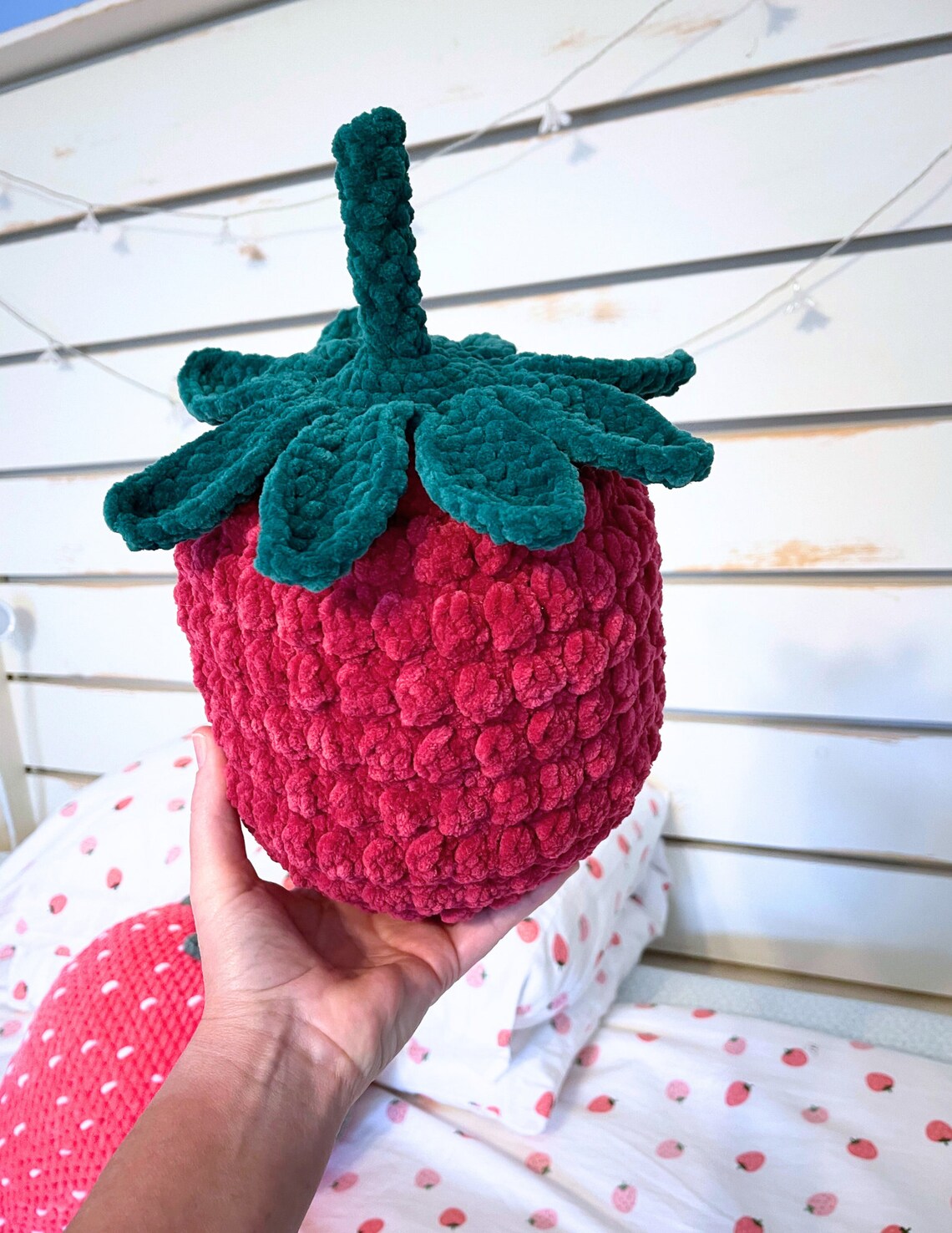 GIANT CROCHET RASPBERRY Pattern, Raspberry Crochet Pillow, Amigurumi Raspberry, Crochet Fruit ...