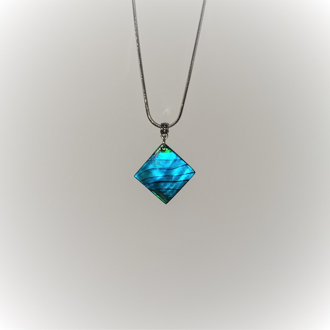 Blue Wave Diamond Necklace - Etsy