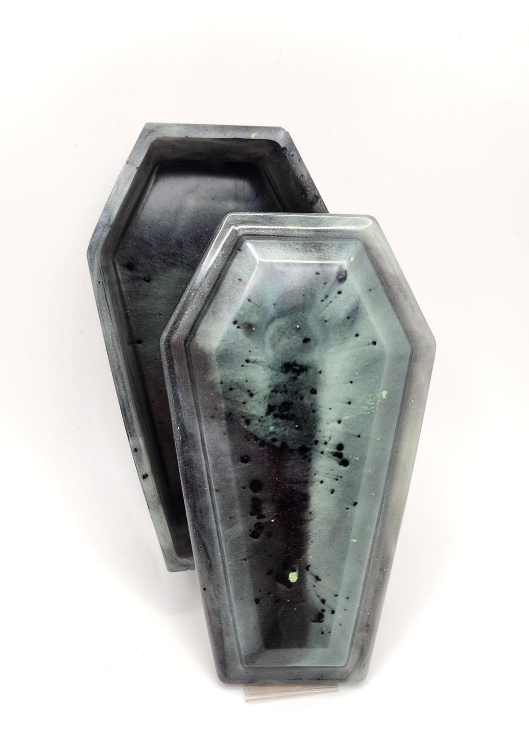 Green and Black Shimmer Resin Coffin Box – Gothic Trinket Holder ...
