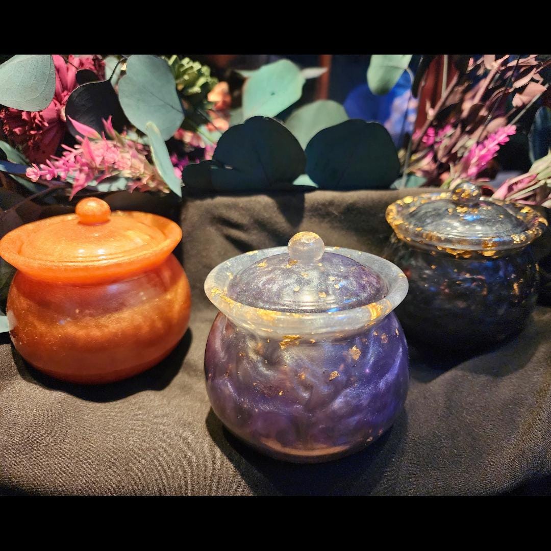 Custom Resin Cauldron Pot - Personalized Witchy Decor, Spell Holder, or ...