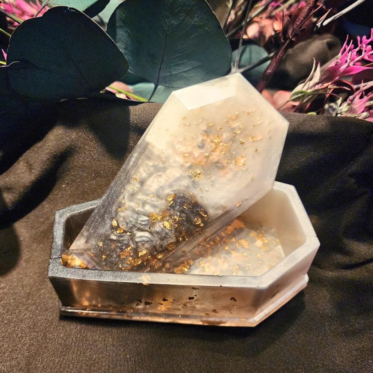 Custom Resin Coffin Jewelry Box - Personalized Color Trinket Holder for ...