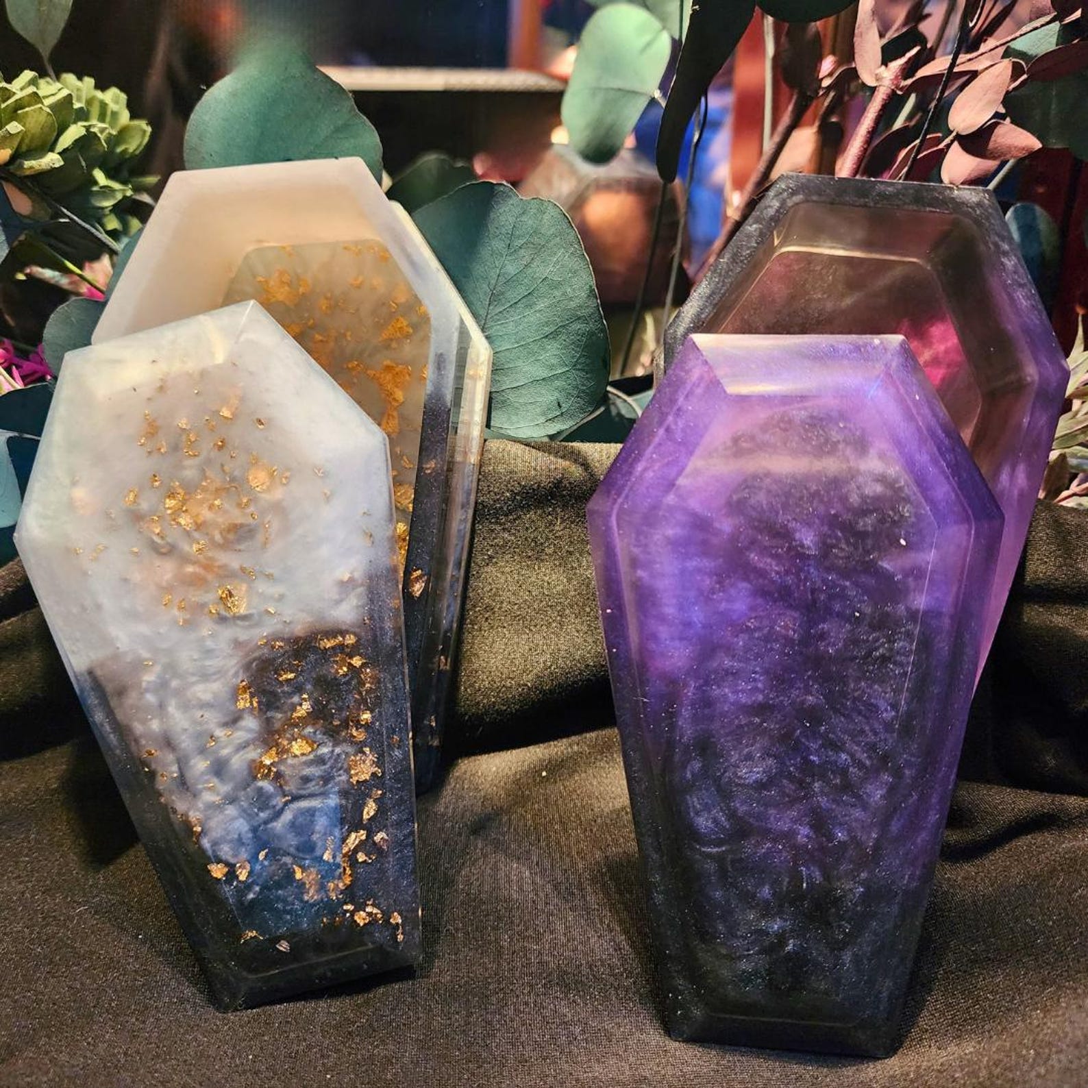 Custom Resin Coffin Jewelry Box - Personalized Color Trinket Holder for ...