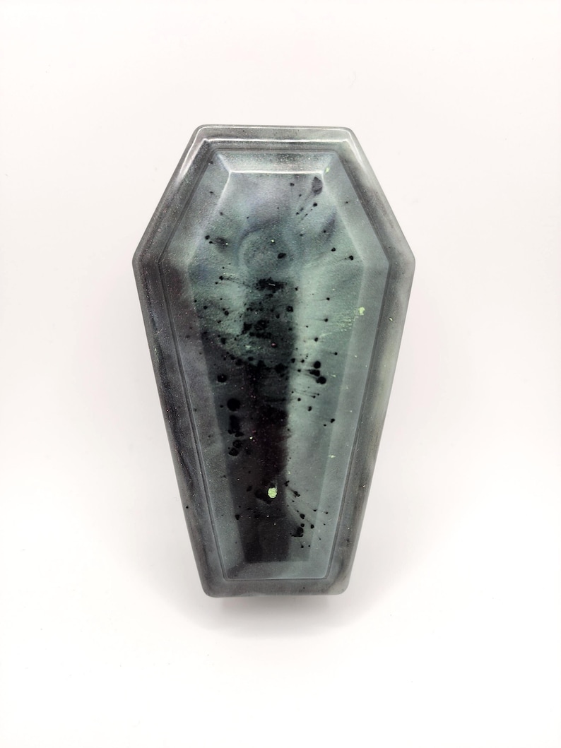 Green and Black Shimmer Resin Coffin Box – Gothic Trinket Holder ...