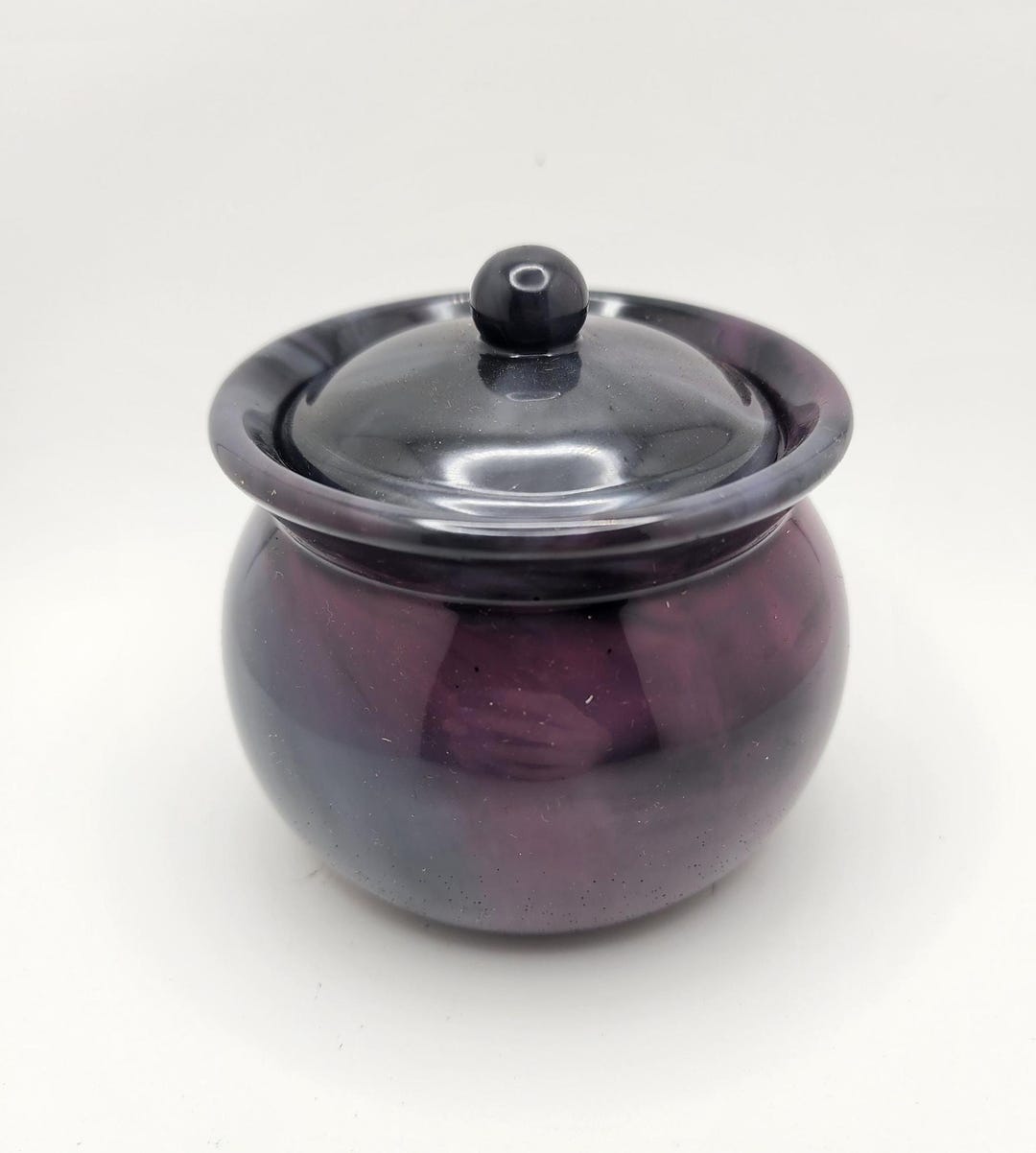 Mini Black and Purple Resin Cauldron Pot With Lid – Witchy Jar, Spell ...