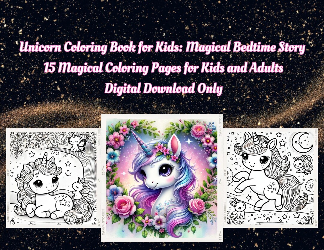 Unicorn Coloring Book for Kids | Magical Bedtime Story | Digital ...