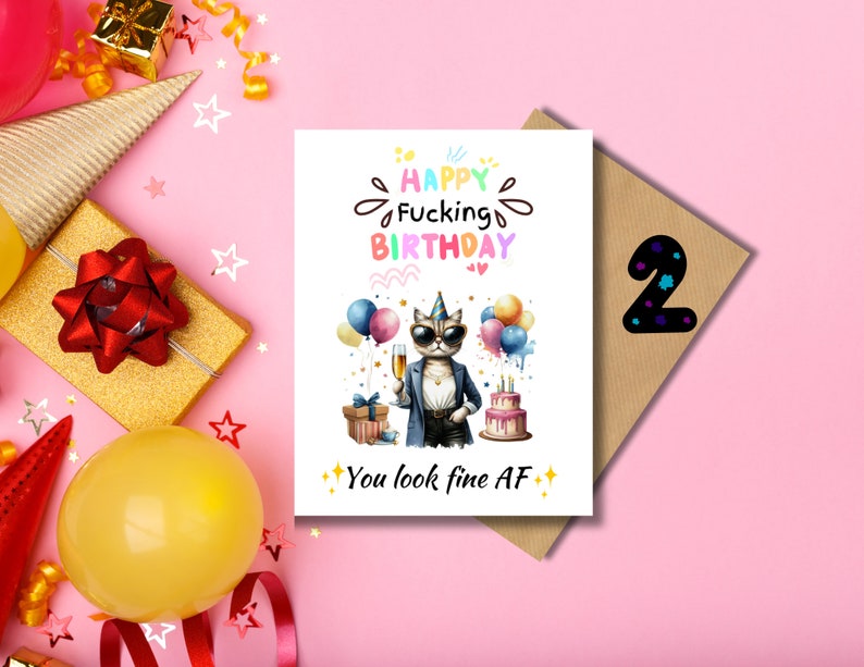 Funny Swearing Word Birthday Cards Humorous Swearing Greetings A2 Cards ...