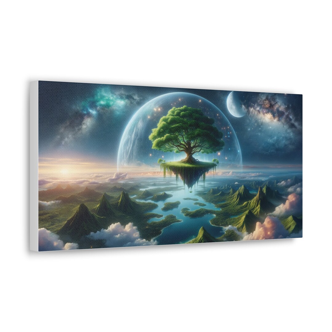 Enchanted Heights: Majestic Tree of Life on Mystical Floating Island ...